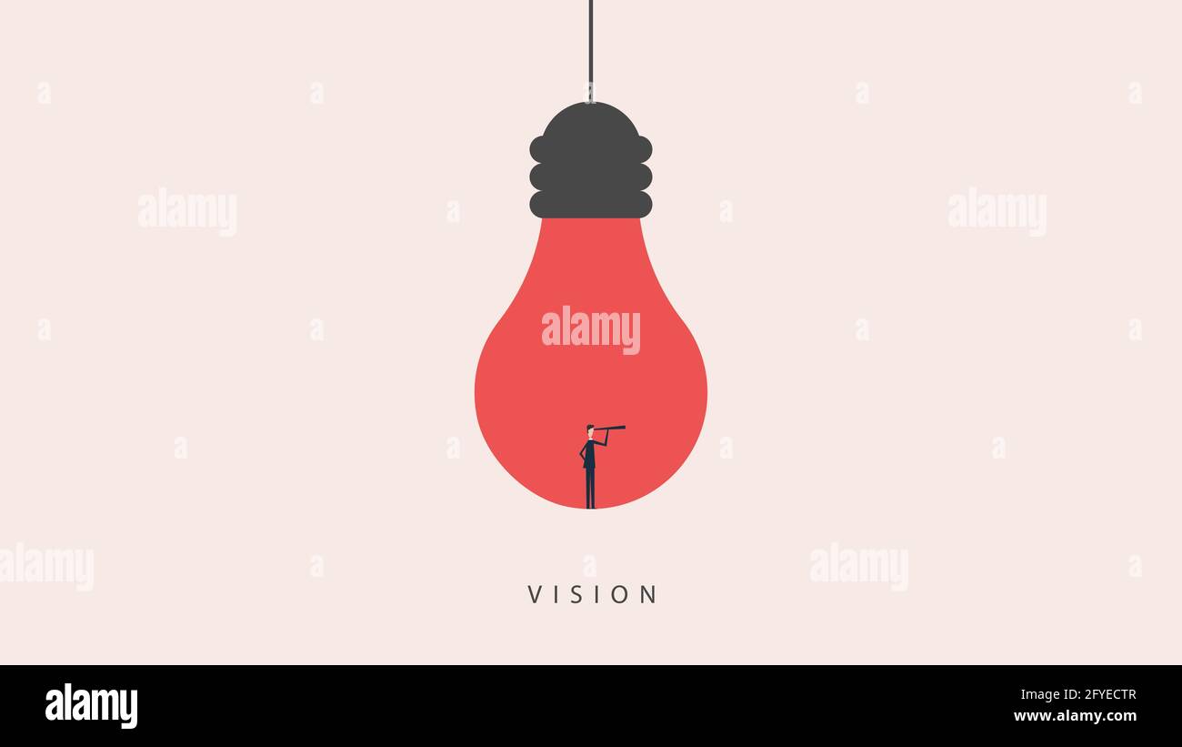 business finance. Successful vision concept with icon of businessman ...