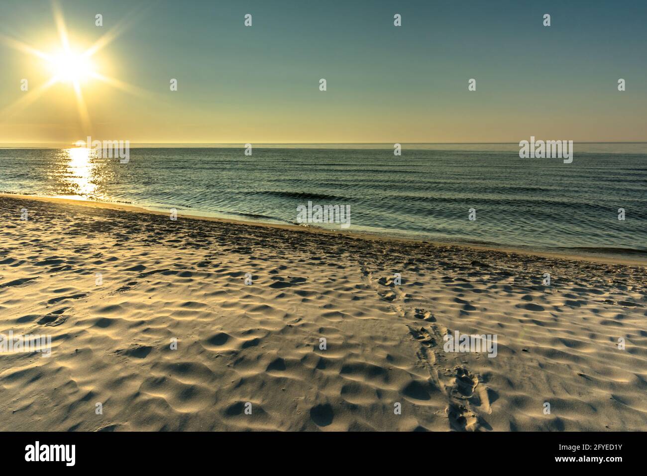 Sea sunset on the beach in the summer, landscape Stock Photo - Alamy