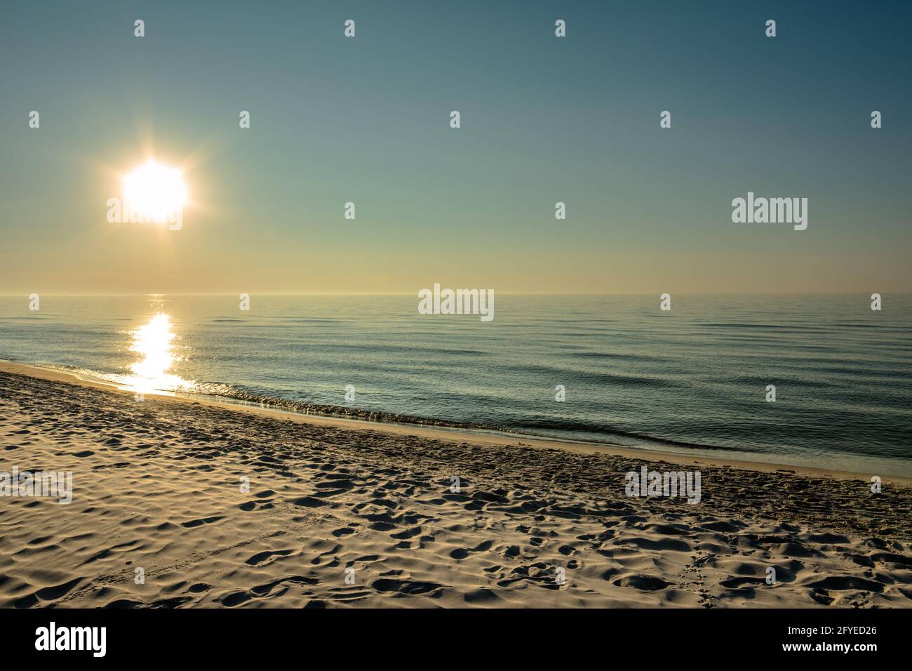 Sea sunset on the beach in the summer, landscape Stock Photo - Alamy