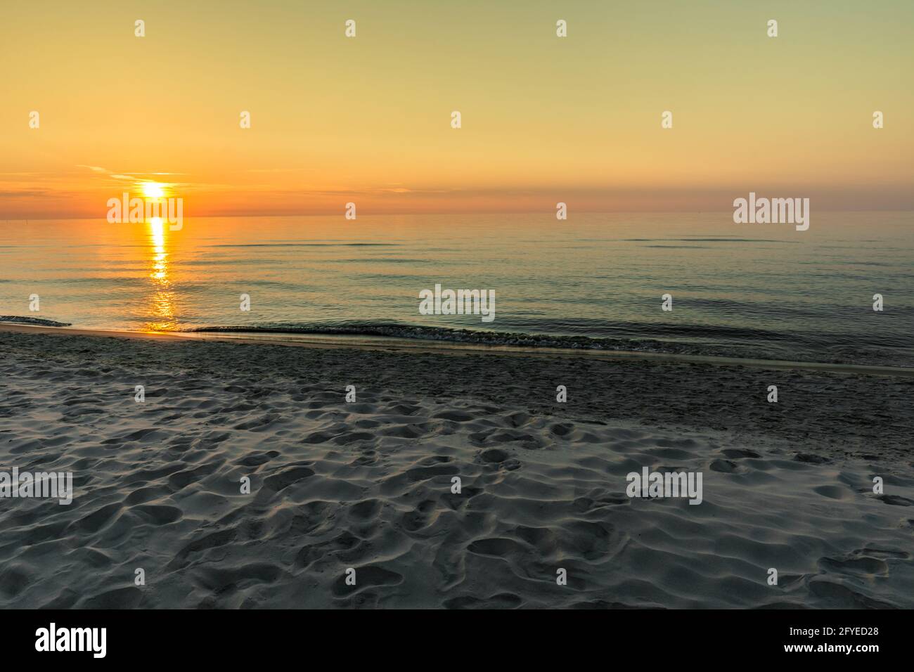 Sea sunset on the beach in the summer, landscape Stock Photo - Alamy