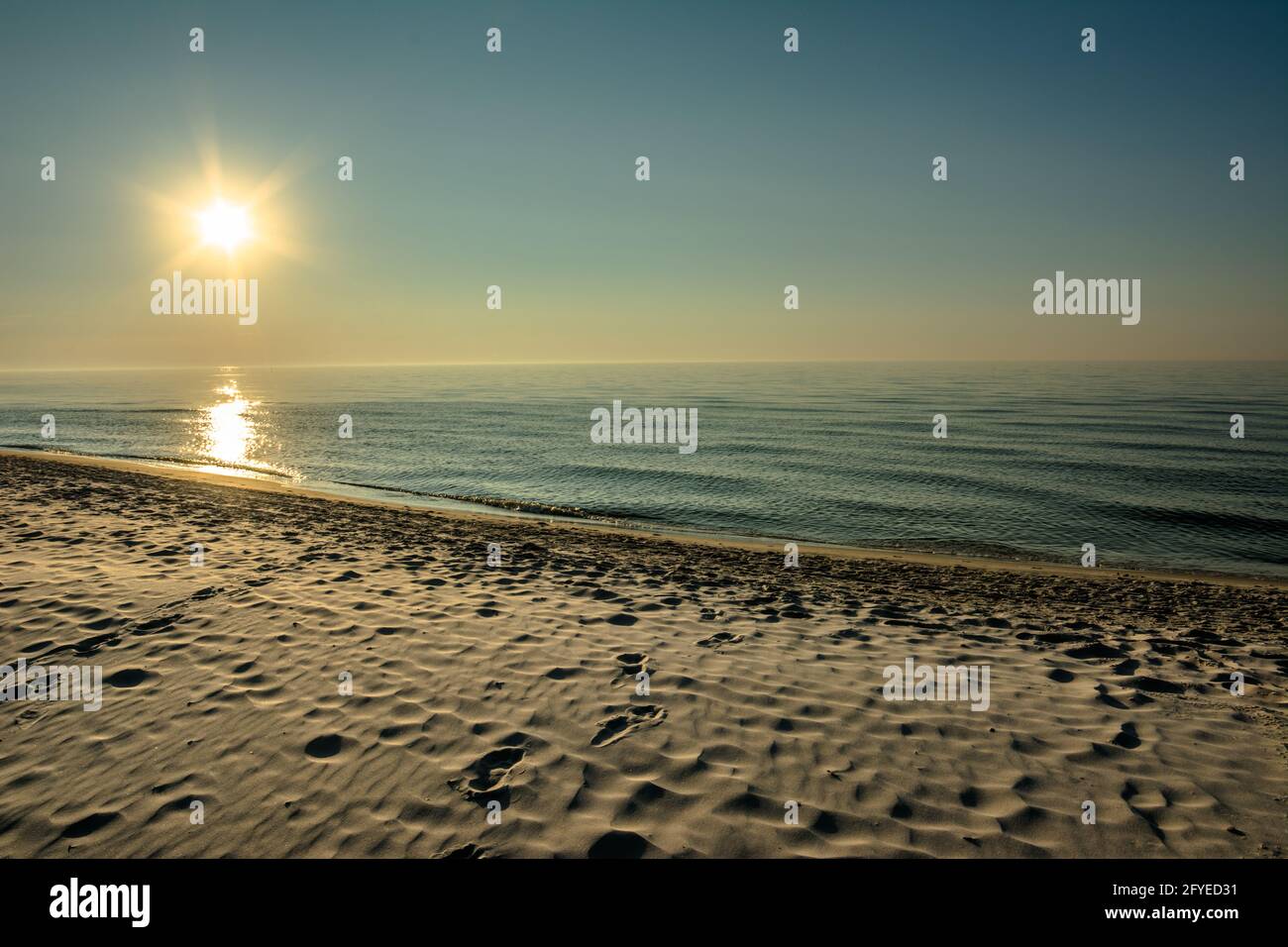 Sea sunset on the beach in the summer, landscape Stock Photo - Alamy