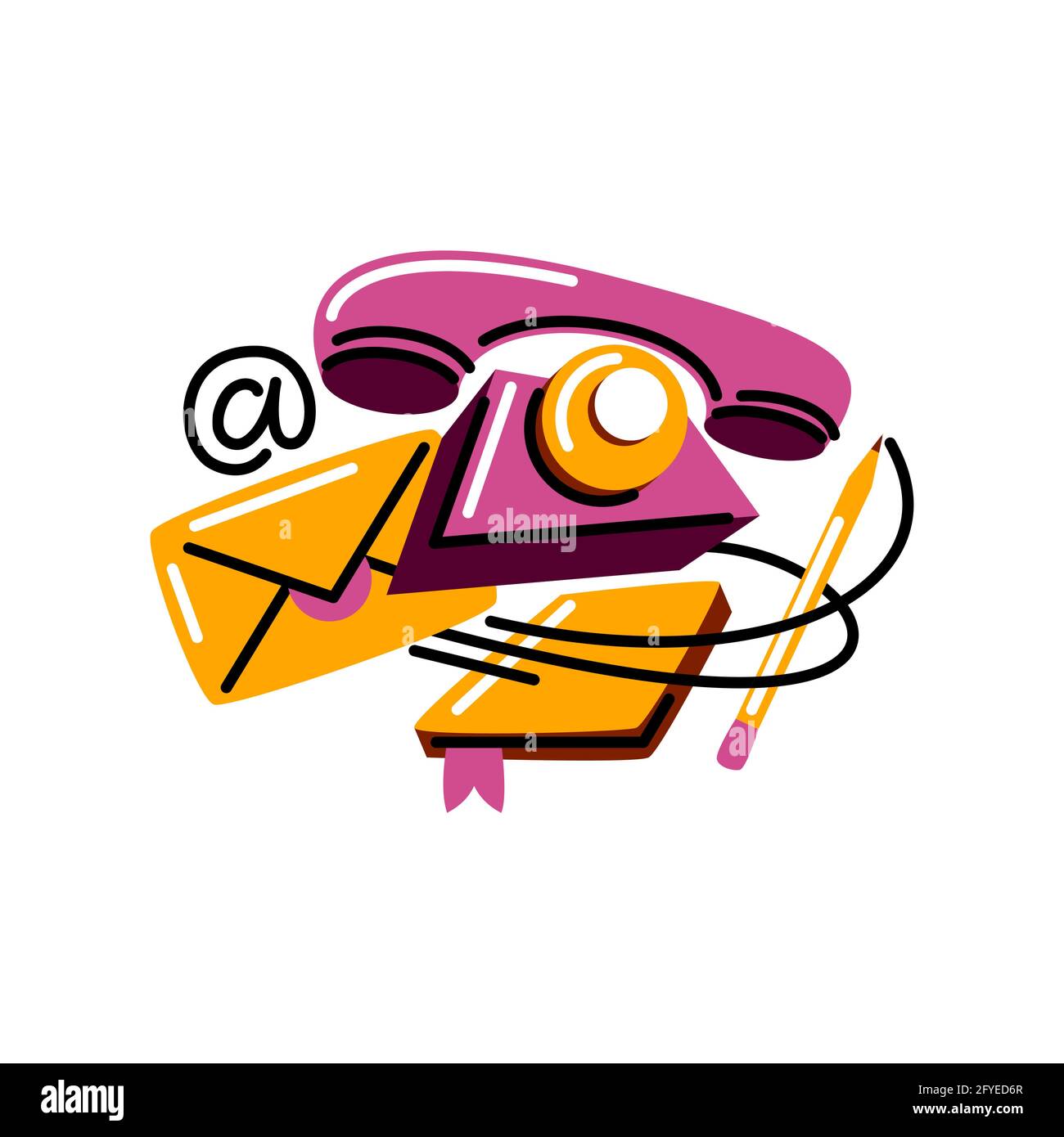 Mail icon in outline style Stock Vector Images - Alamy