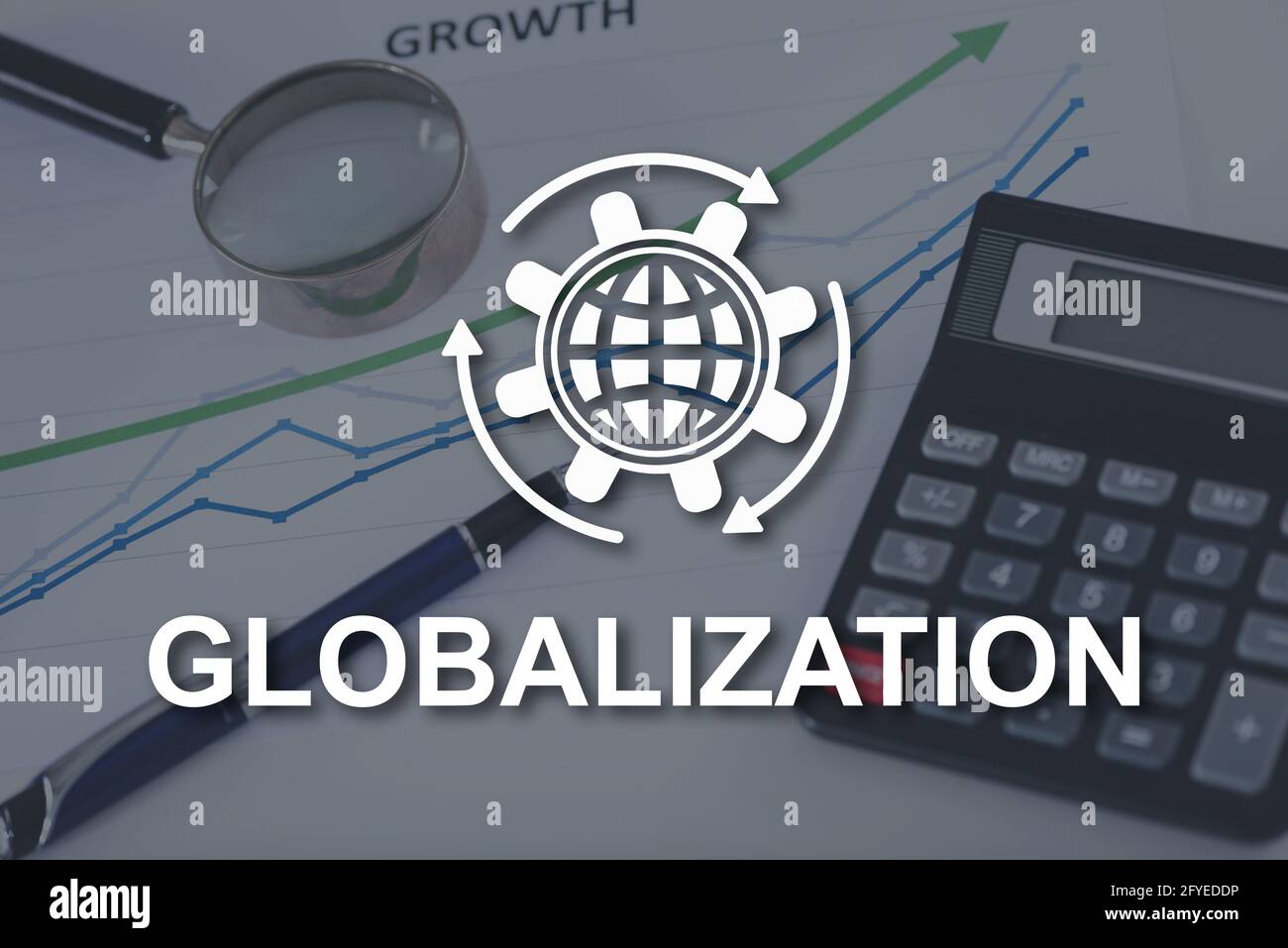 Globalization concept illustrated by a picture on background Stock ...