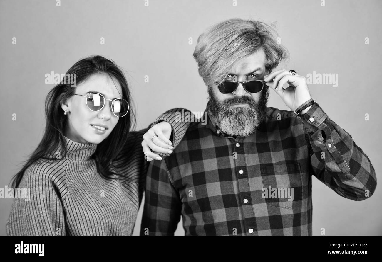 stylish couple of models in autumn outfits posing. Fashion couple in ...