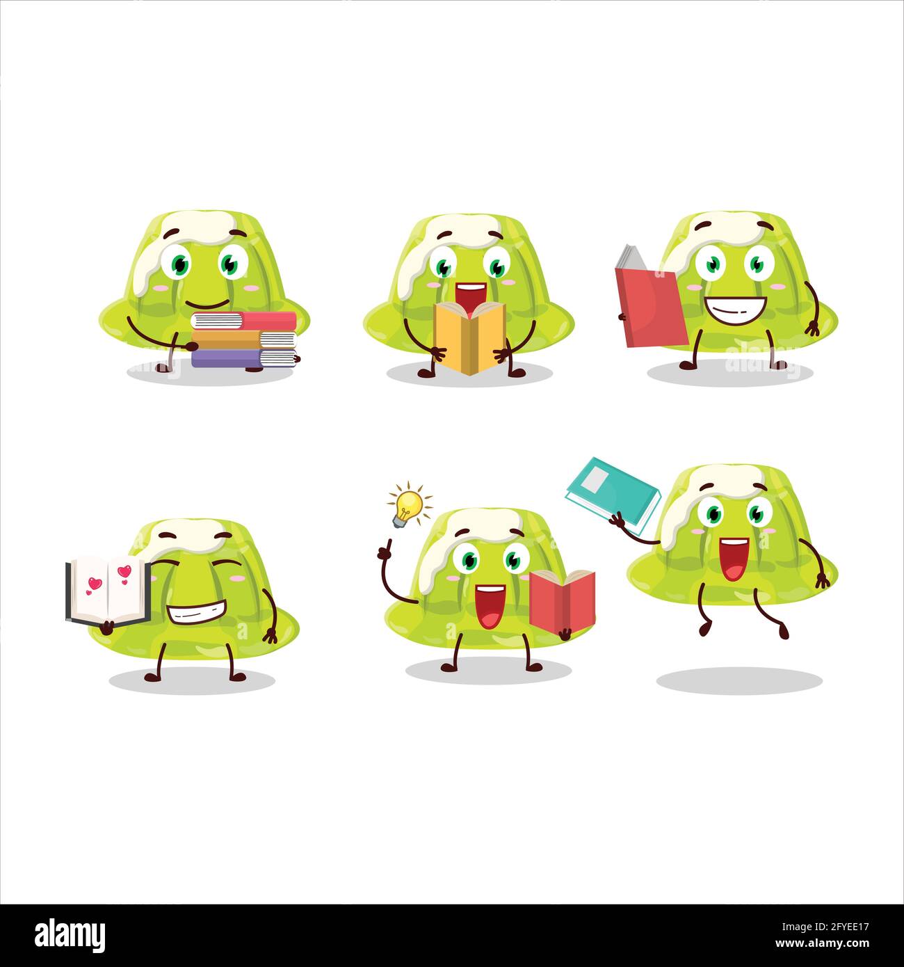 A picture of green pudding cartoon character concept reading an amusing ...