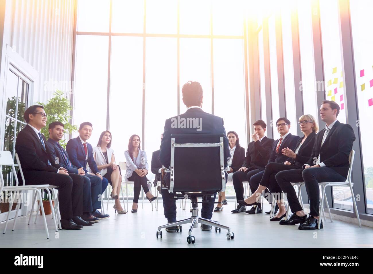 Speaker Giving a Talk at Business Meeting. Audience in the conference ...