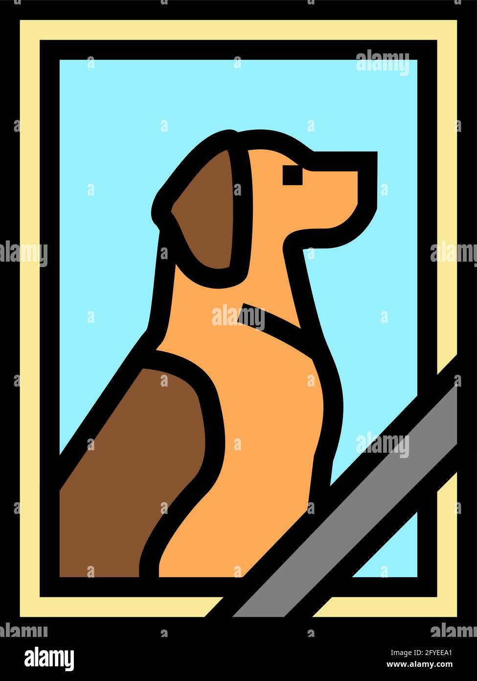 dead dog pet photo color icon vector illustration Stock Vector Image ...