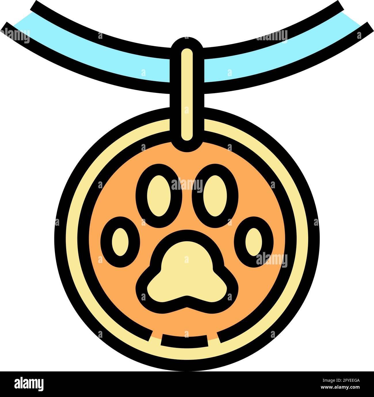 medallion dead pet color icon vector illustration Stock Vector Image ...