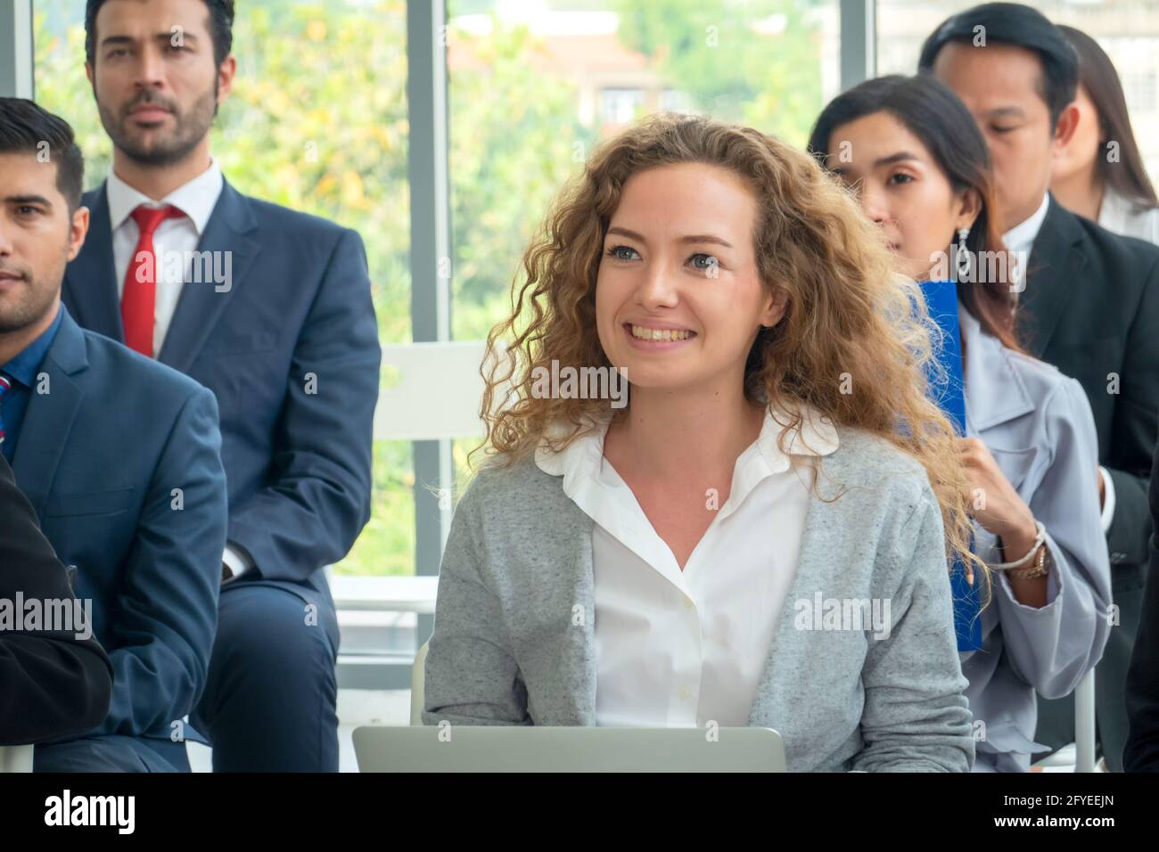 group of people in seminar room Stock Photo - Alamy