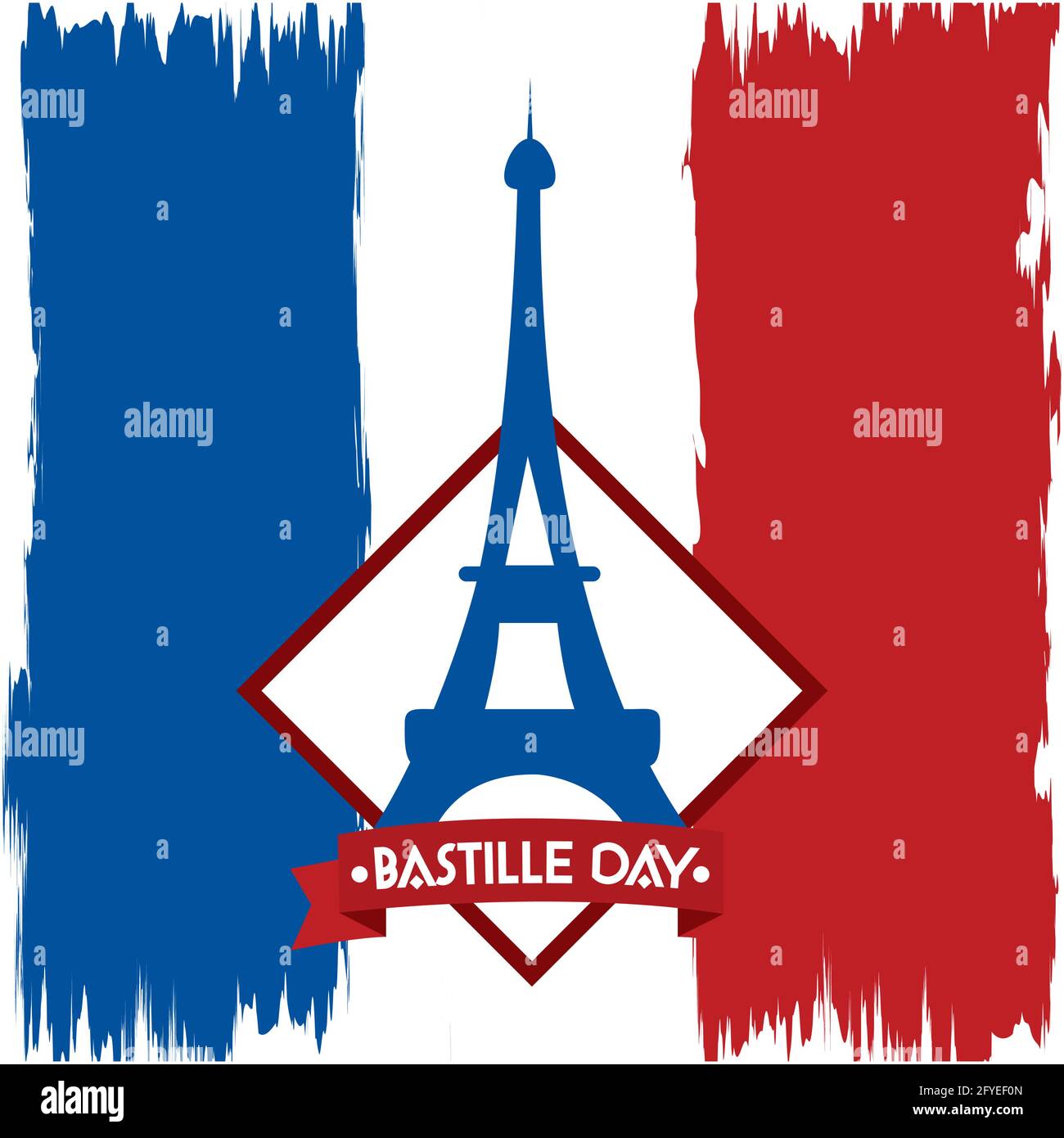 Eiffel tower on french flag Cut Out Stock Images & Pictures - Alamy