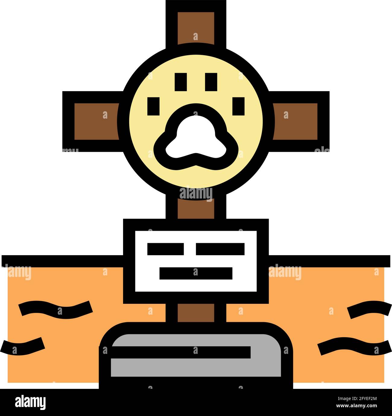 grave pet with cross color icon vector illustration Stock Vector Image ...