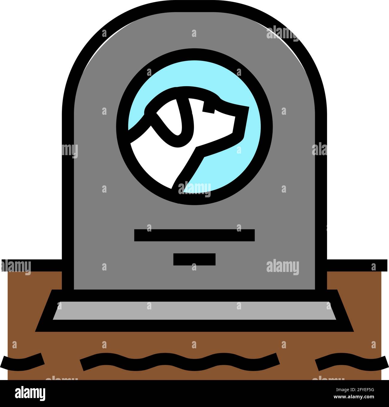 dog dead pet monument color icon vector illustration Stock Vector Image ...