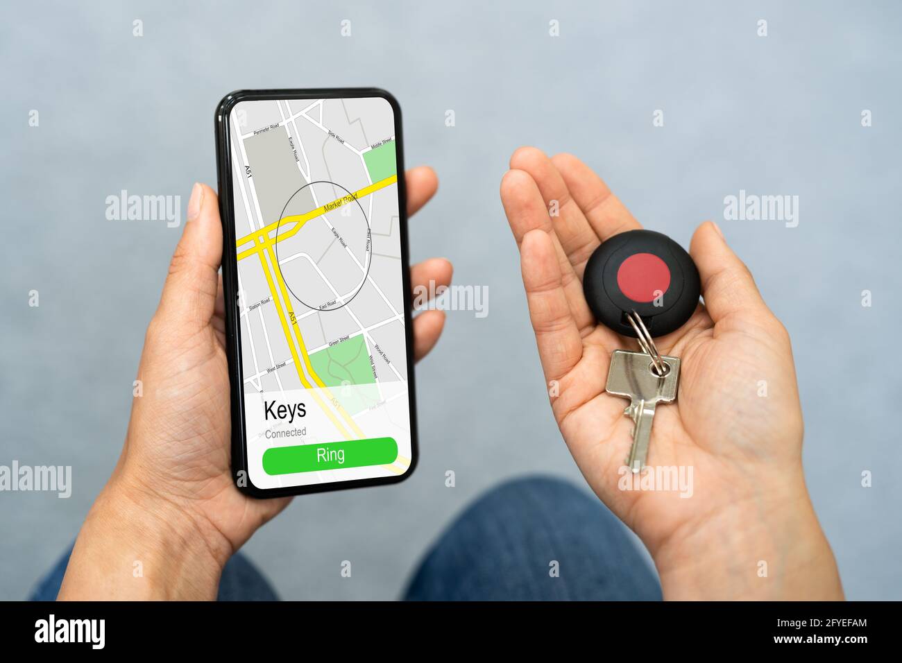 Wireless Location Accessory Token To Locate Keys Stock Photo - Alamy