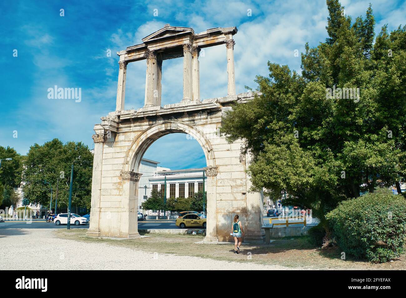 ATHENS, GREECE - May 18, 2021: Hadrian's marble Arch (Pyli Adrianou) in ...