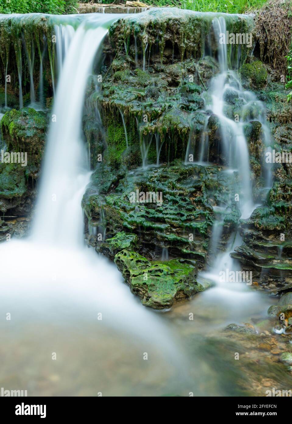 waterfall in the summer river Stock Photo - Alamy