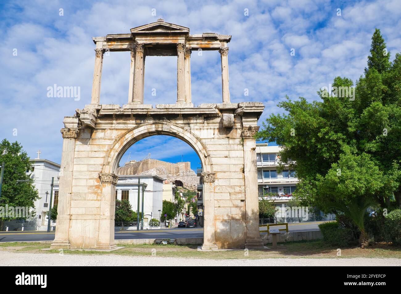 ATHENS, GREECE - May 18, 2021: Hadrian's marble Arch (Pyli Adrianou) in ...