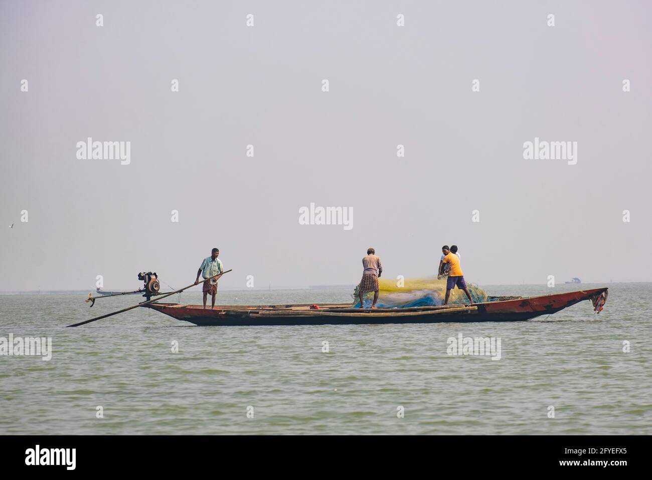 Fishing boat on Chilika lake Stock Photo - Alamy