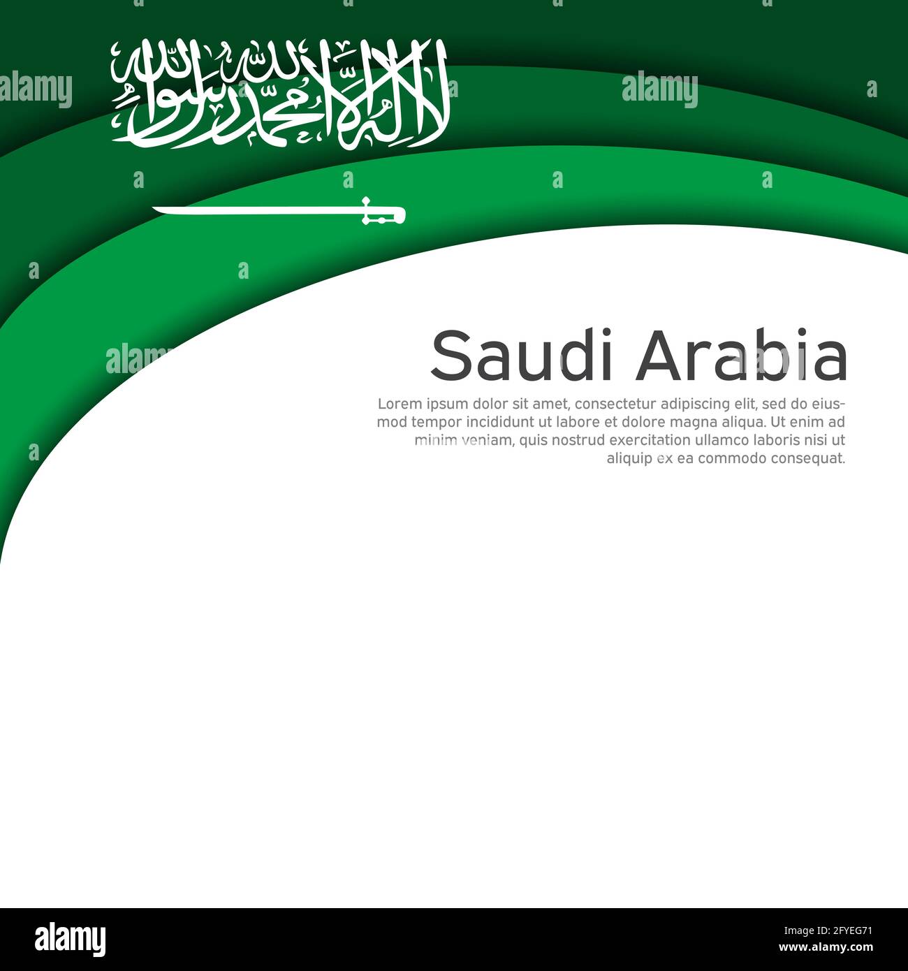 Abstract waving saudi arabia flag. Paper cut style. Creative background ...
