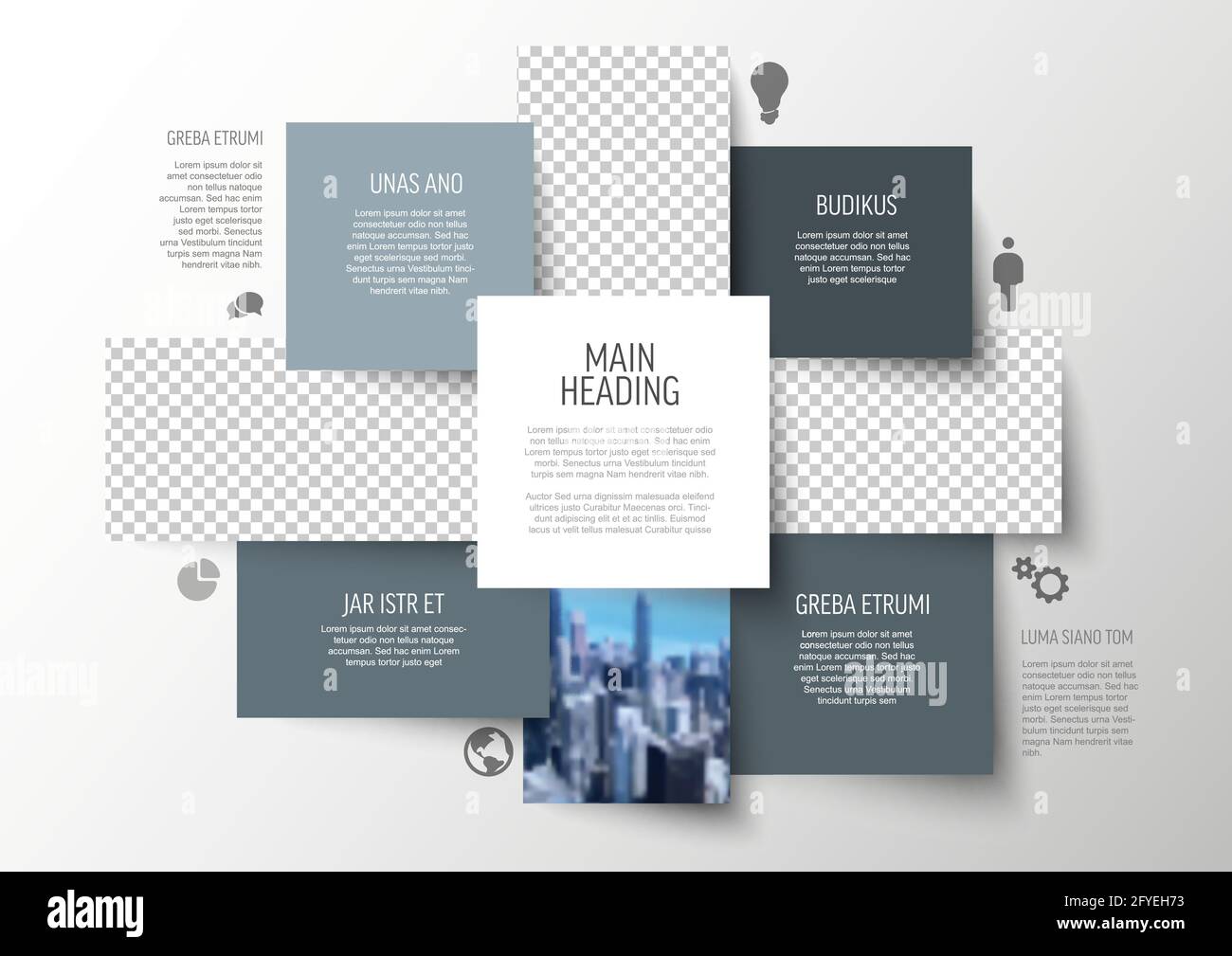 Vector simple multipurpose infographic template with rectangle photo ...