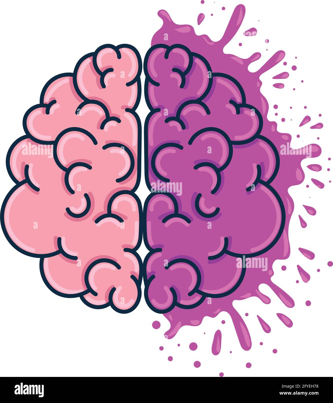 Human brain left hemisphere icon Cut Out Stock Images & Pictures - Alamy