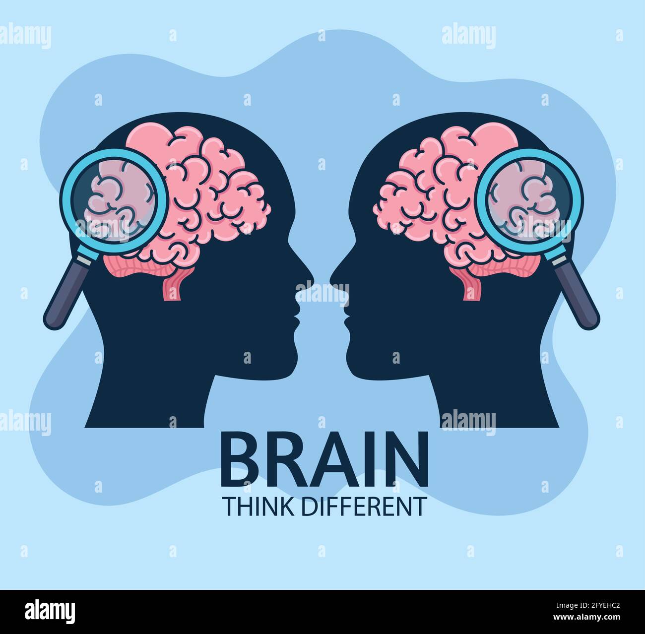 brains human think different Stock Vector Image & Art - Alamy