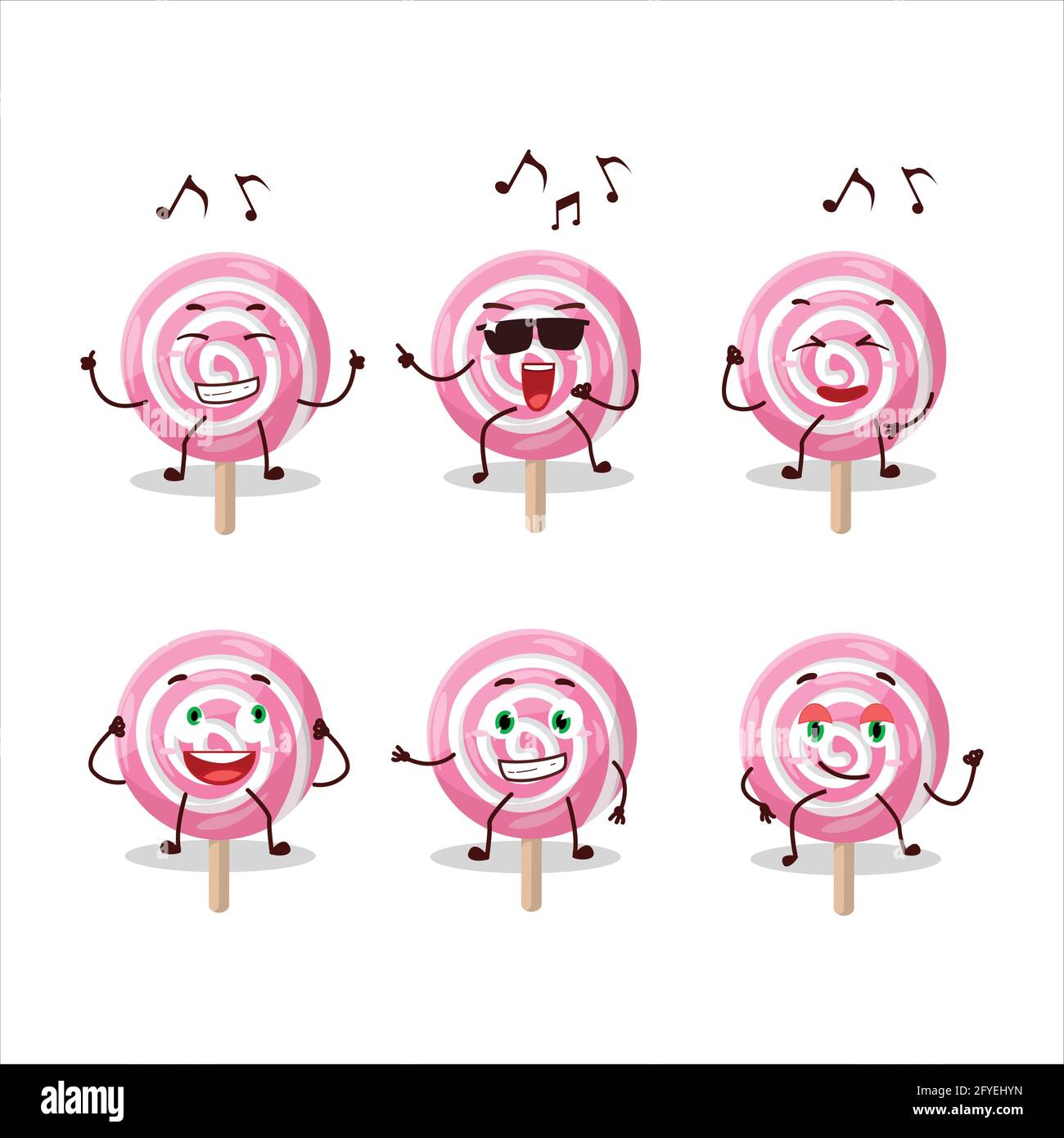 An image of lolipop spiral dancer cartoon character enjoying the music ...