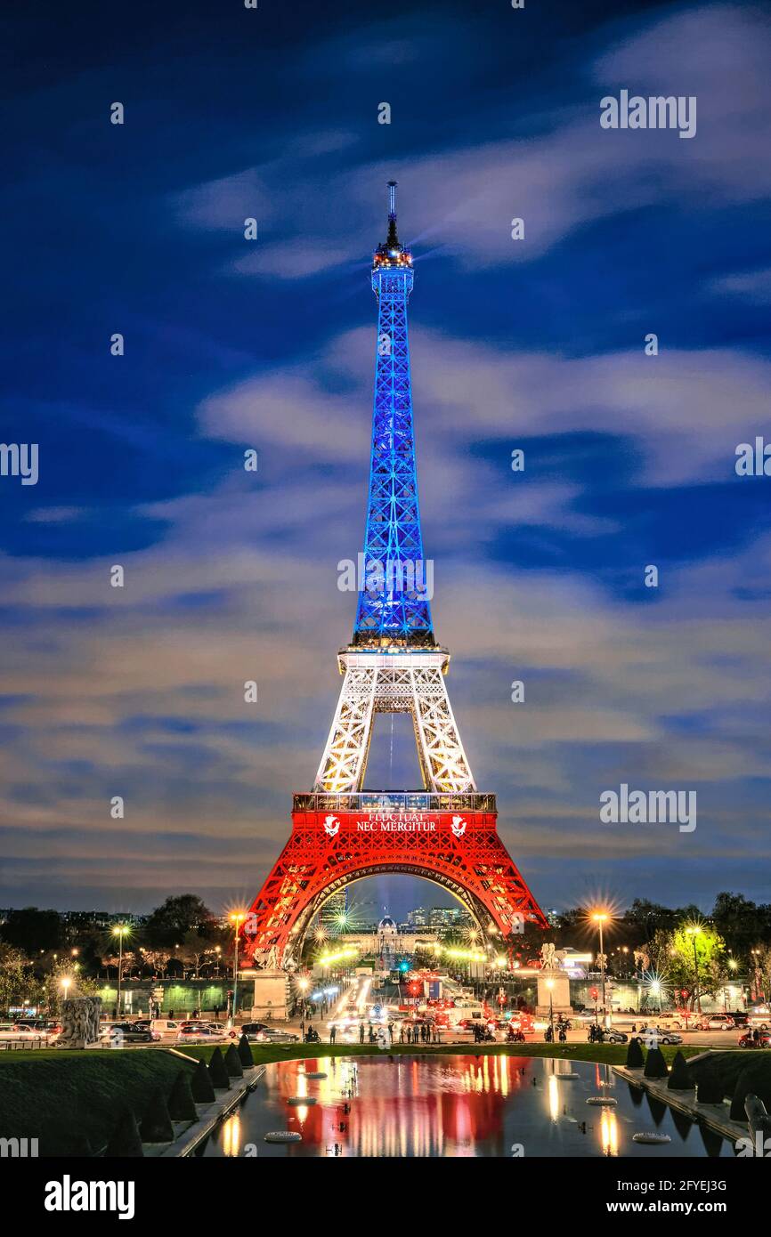 Eiffel Tower Night Blue