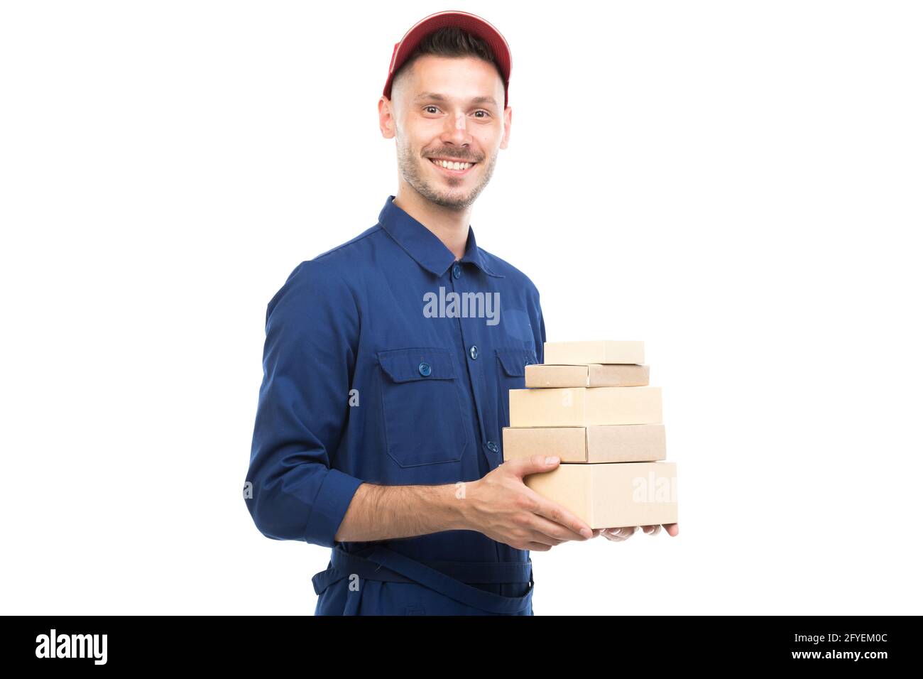 Horizontal Medium Portrait Of Handsome Young Adult Caucasian Delivery