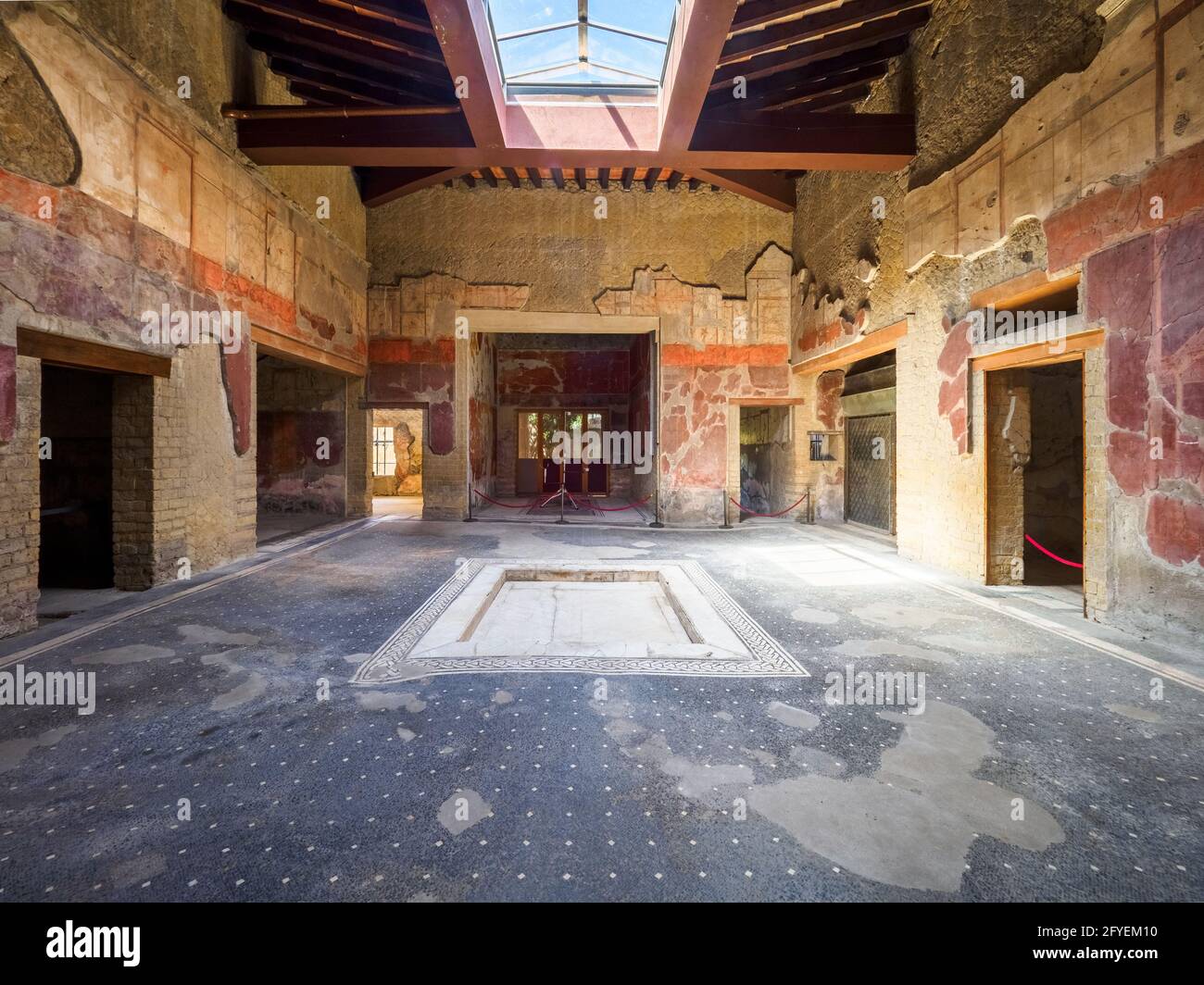 Large square atrium (main hall) with a marble lined impluvium with ...