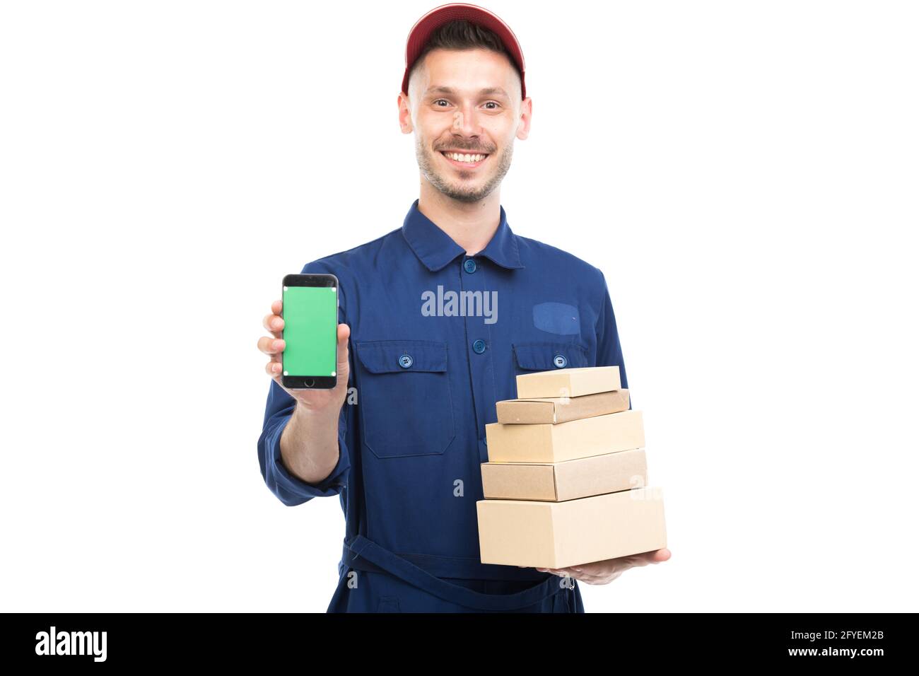 Horizontal Medium Portrait Of Handsome Young Adult Caucasian Delivery