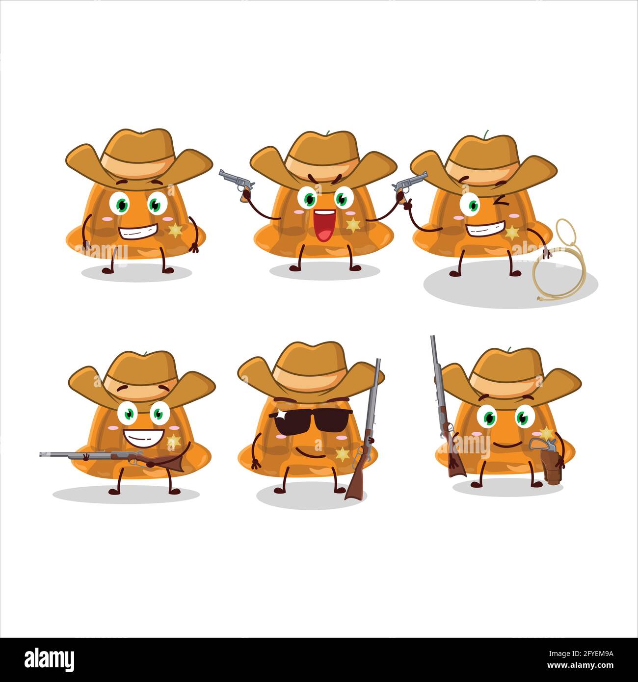 Cool cowboy orange pudding with cerry cartoon character with a cute hat ...