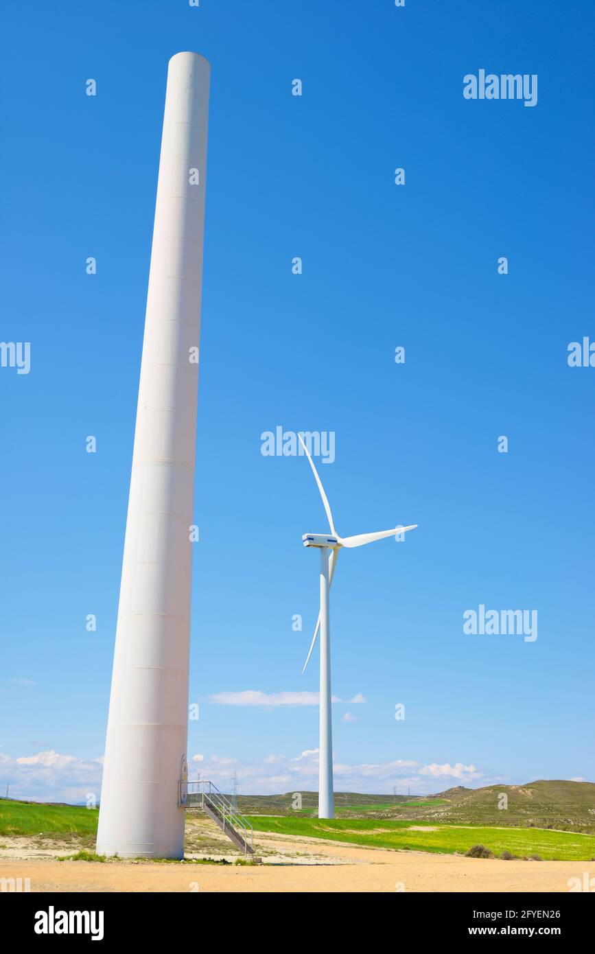 Construction of a windmill for the production of renewable energy Stock ...