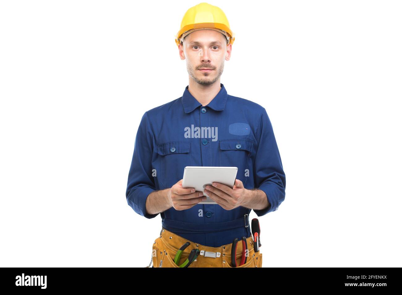 Horizontal medium portrait of successful handsome young adult Caucasian ...