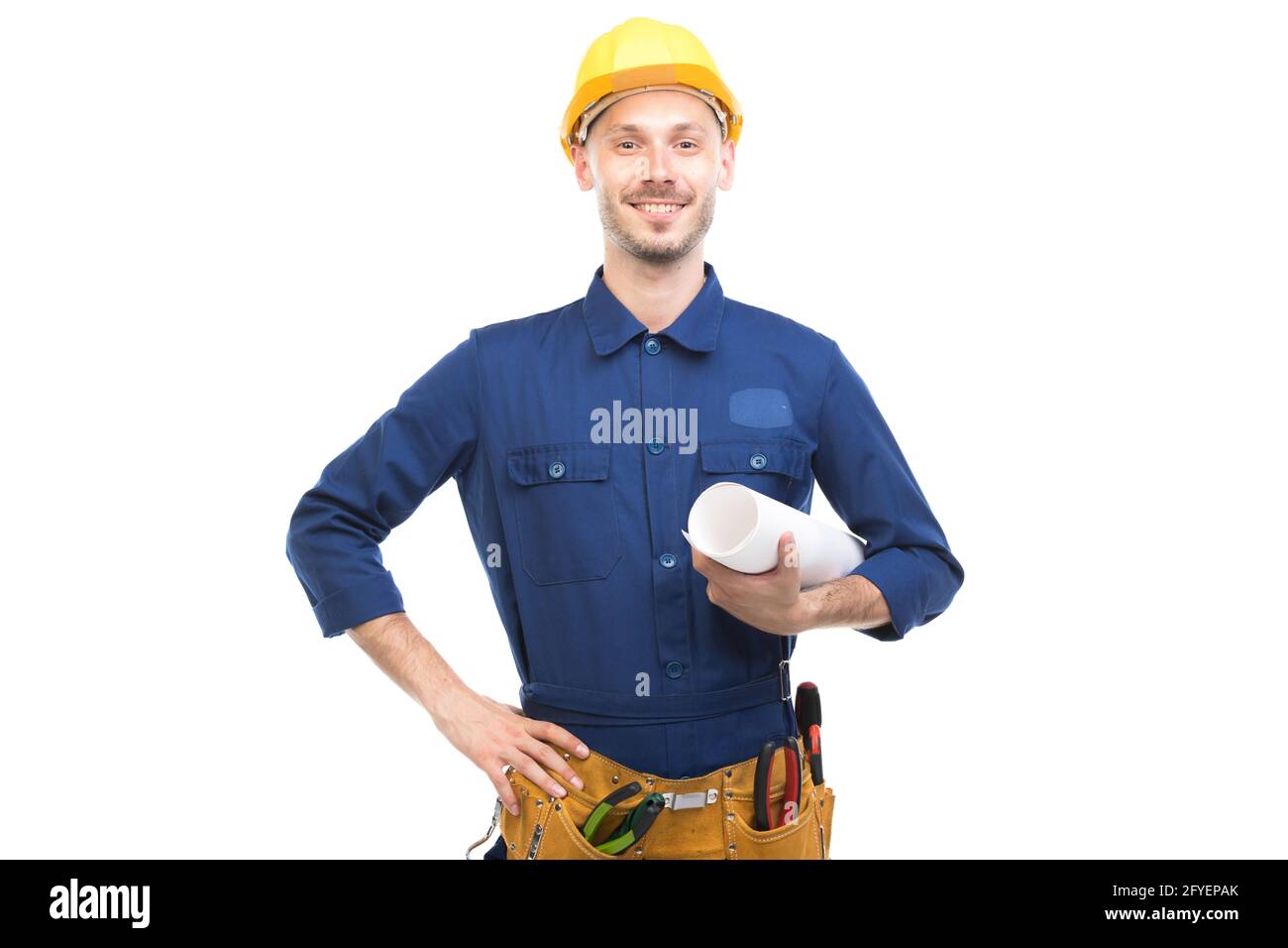 Horizontal medium portrait of confident handsome young adult Caucasian ...