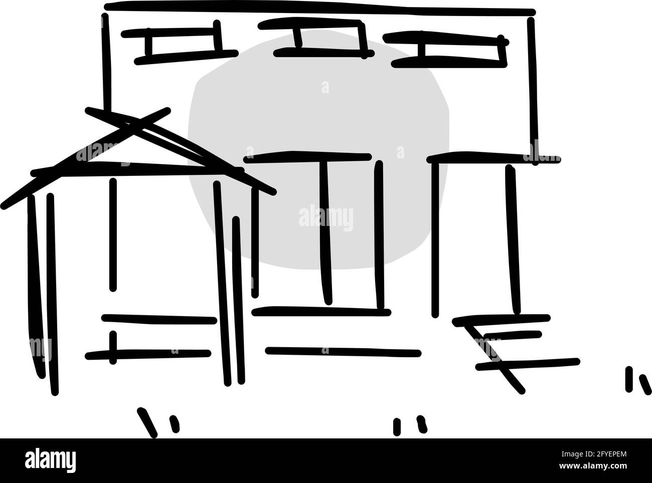 House icon of rough line art in hand drawn style, point, black 31 Stock ...