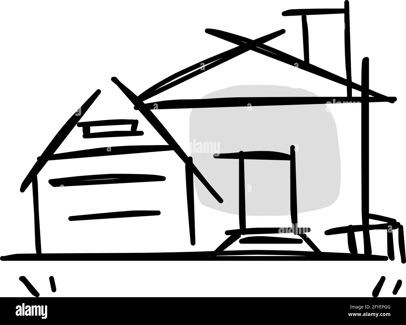 House icon of rough line art in hand drawn style, point, black 30 Stock ...