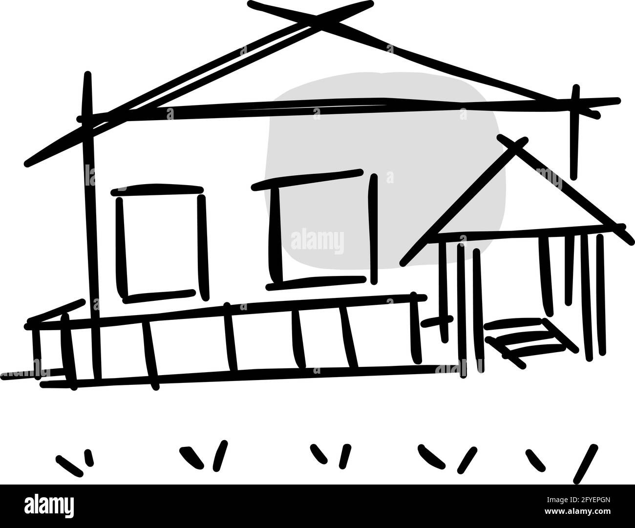 House icon of rough line art in hand drawn style, point, black 33 Stock ...
