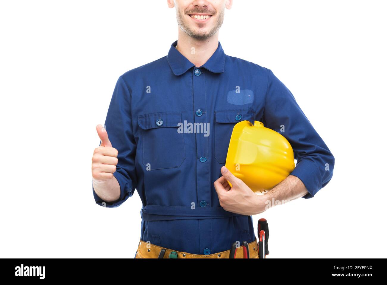 Horizontal medium portrait of successful handsome young adult Caucasian ...