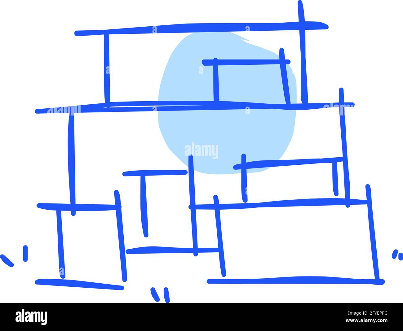 House icon of rough line art in hand drawn style, point, blue 28 Stock ...