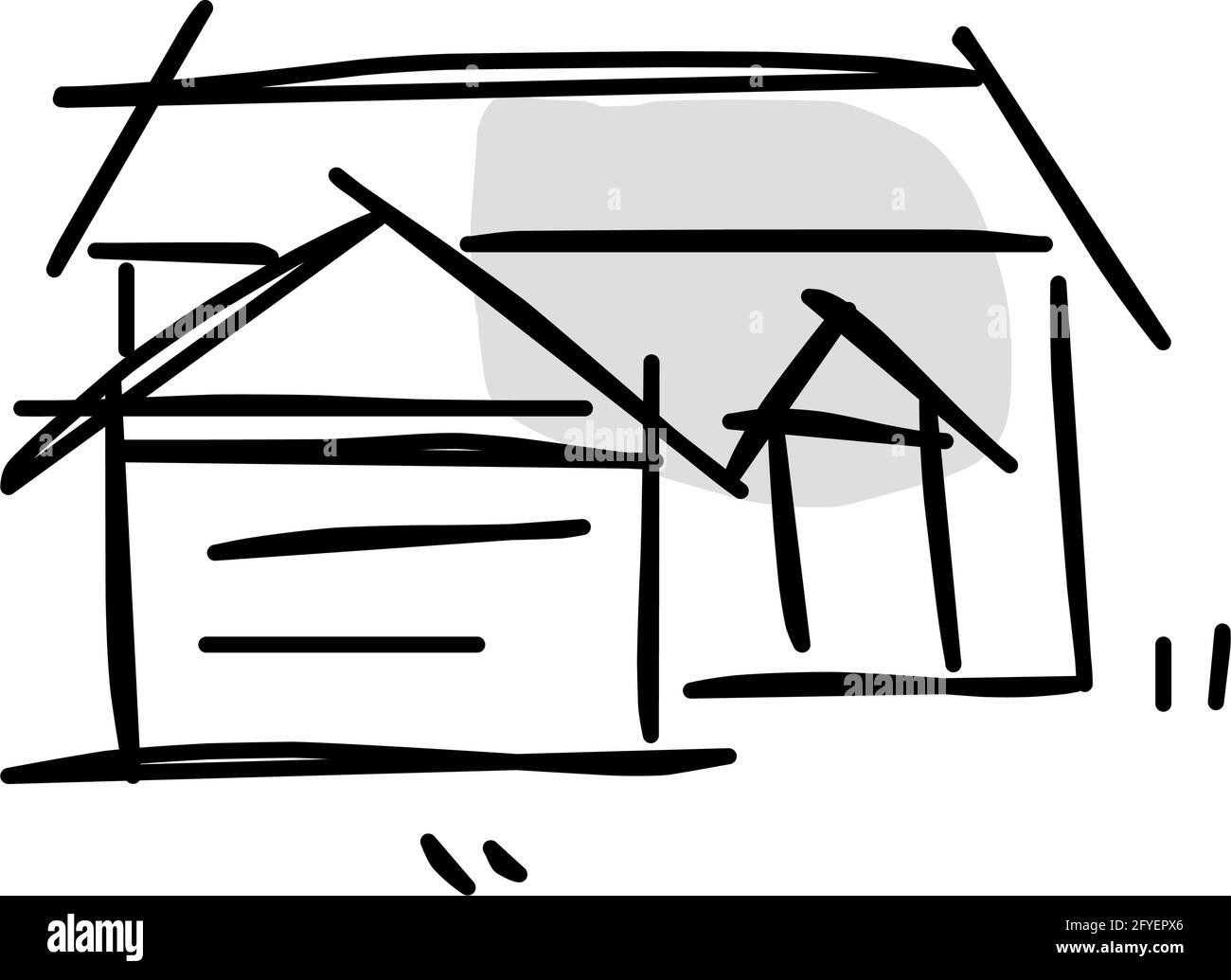 House icon of rough line art in hand drawn style, point, black 21 Stock ...