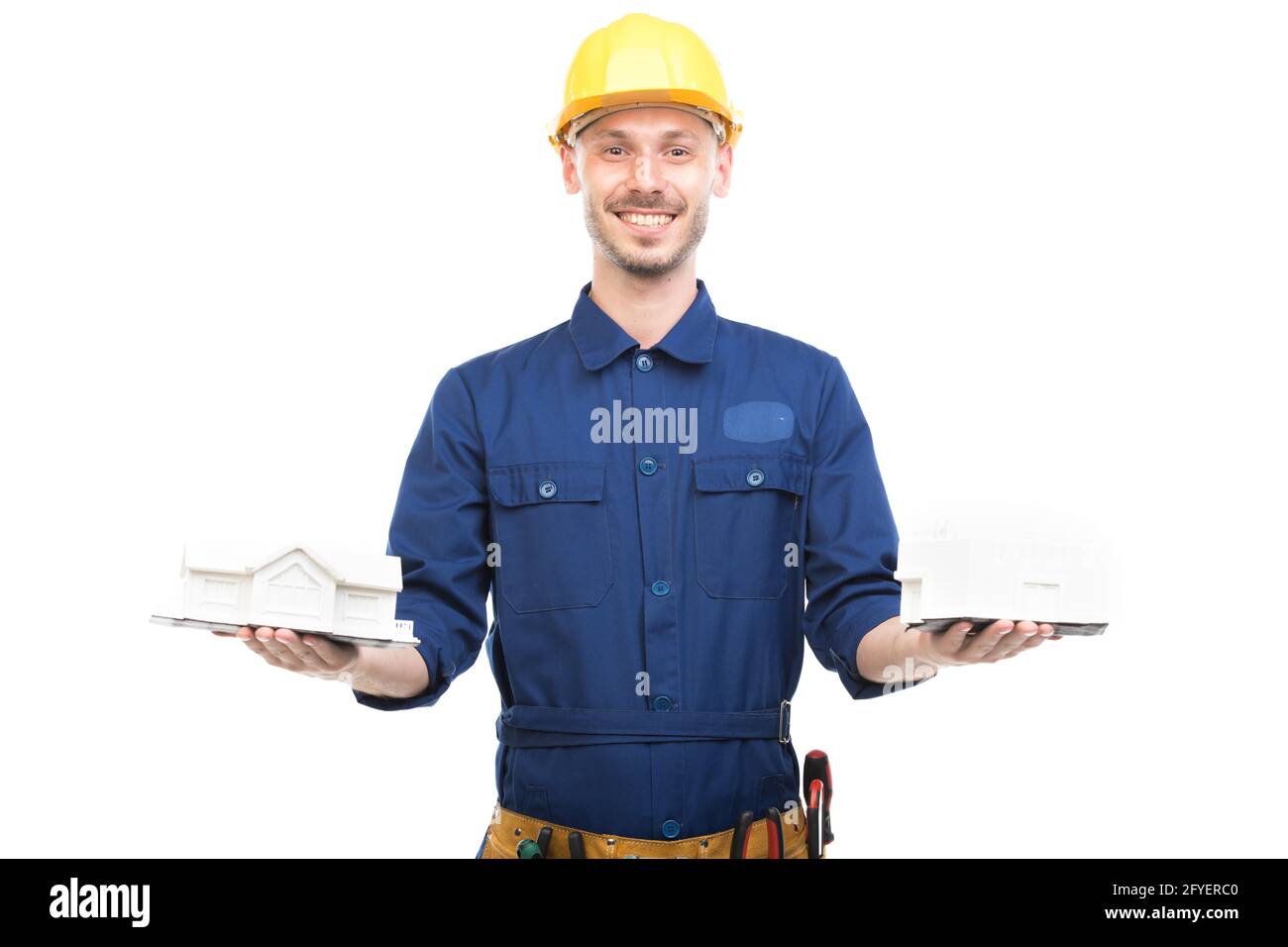 Horizontal medium portrait of modern handsome young adult Caucasian ...