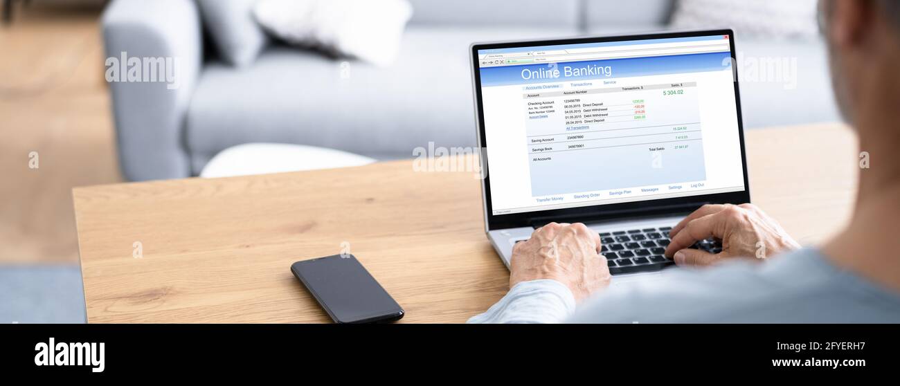 Electronic Bank Statement On Laptop. Checking Account Using Internet ...