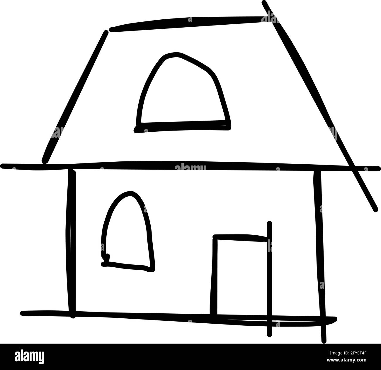 House icon of rough line art in hand drawn style, simple, black 13 ...