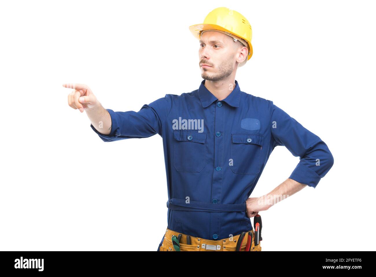 Horizontal medium portrait of modern handsome young adult Caucasian ...