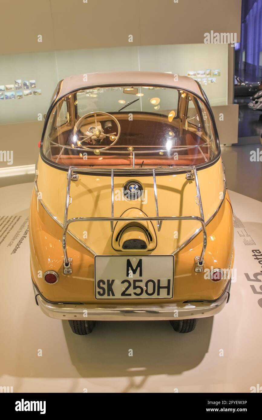 Germany, Munich - April 27, 2011: BMW Isetta in the exhibition hall of ...