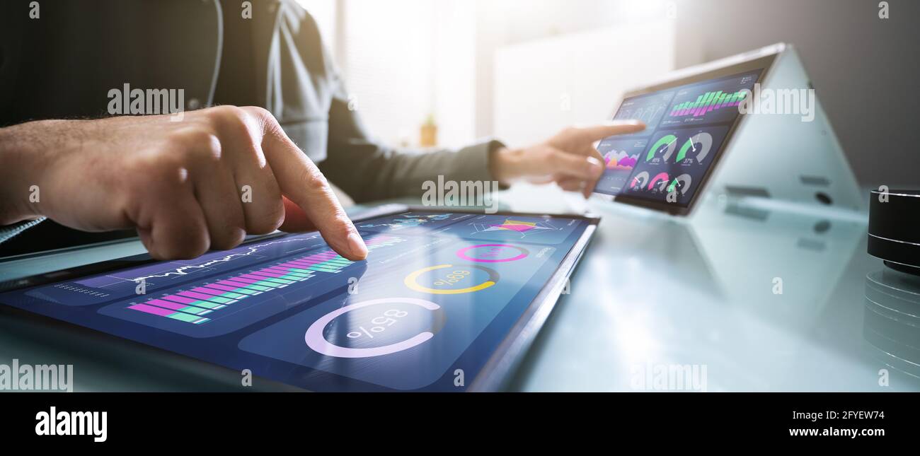 KPI Analytics Dashboard And Graph On Laptop Screen Stock Photo - Alamy