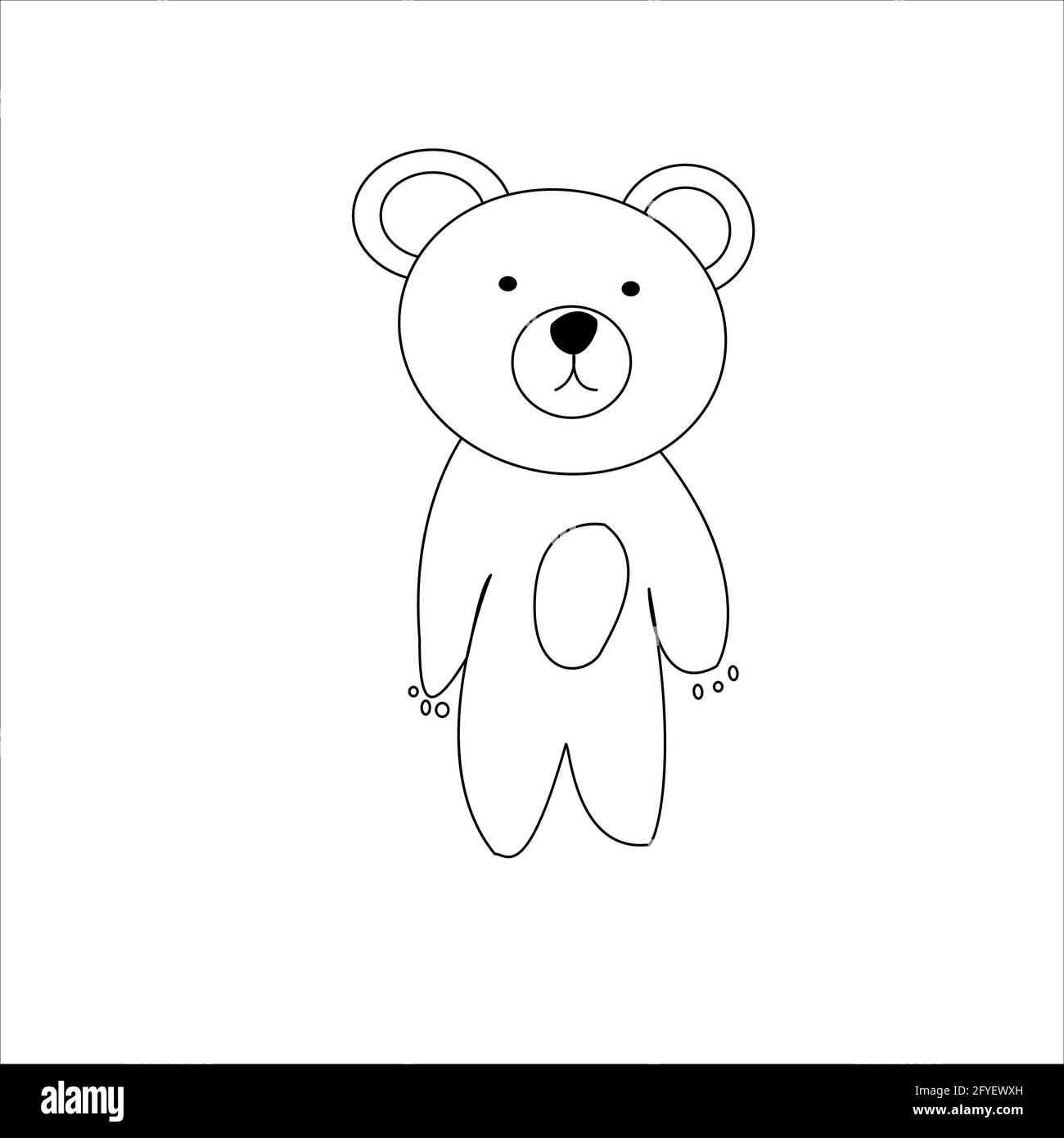 bear linear on white background Stock Vector Image & Art - Alamy