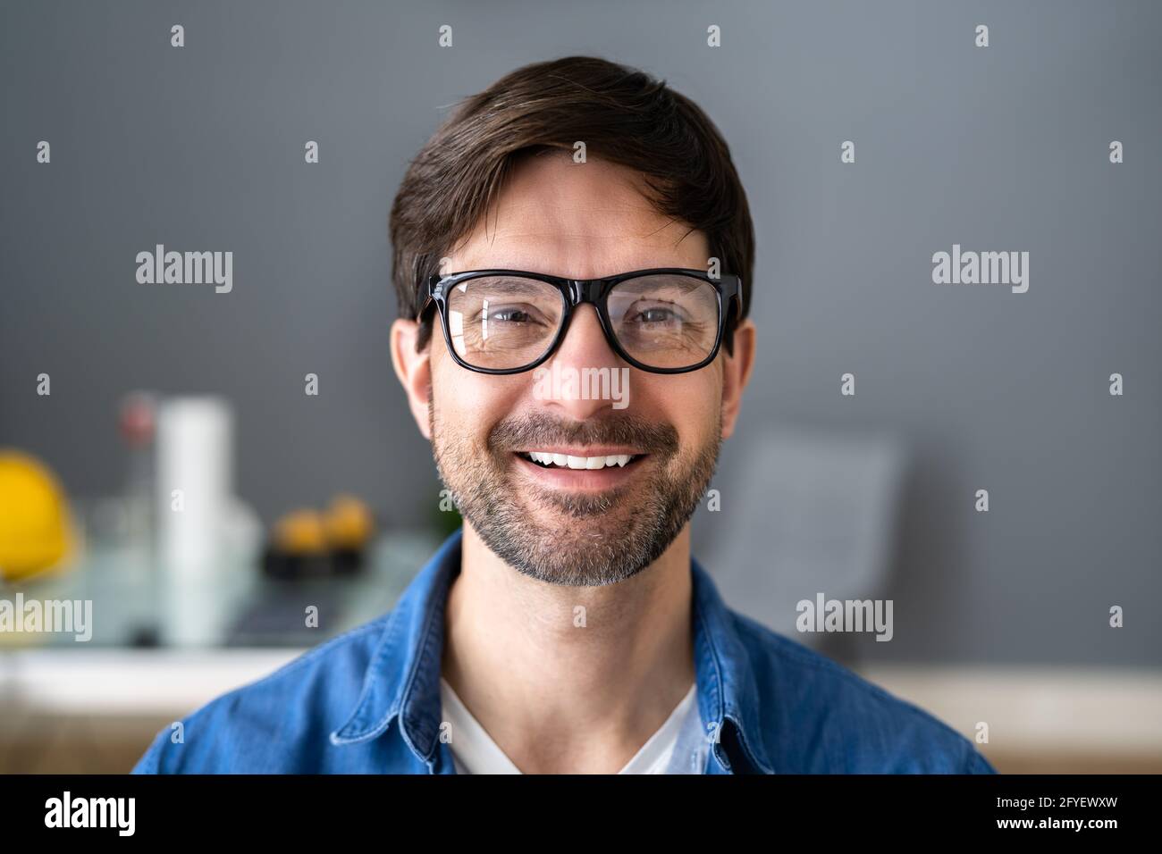 Men Portrait Photo With Spectacles. Smiling Business Guy Stock Photo ...