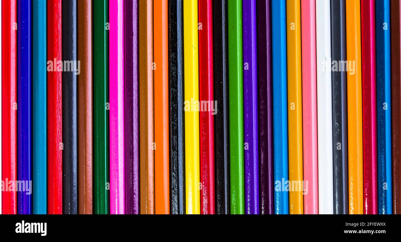 Colorful wallpaper pattern with colored pencils, background texture ...