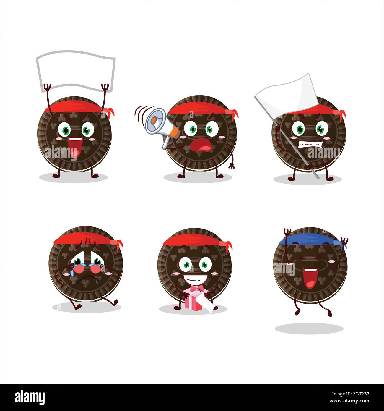 Mascot design style of chocolate biscuit character as an attractive ...